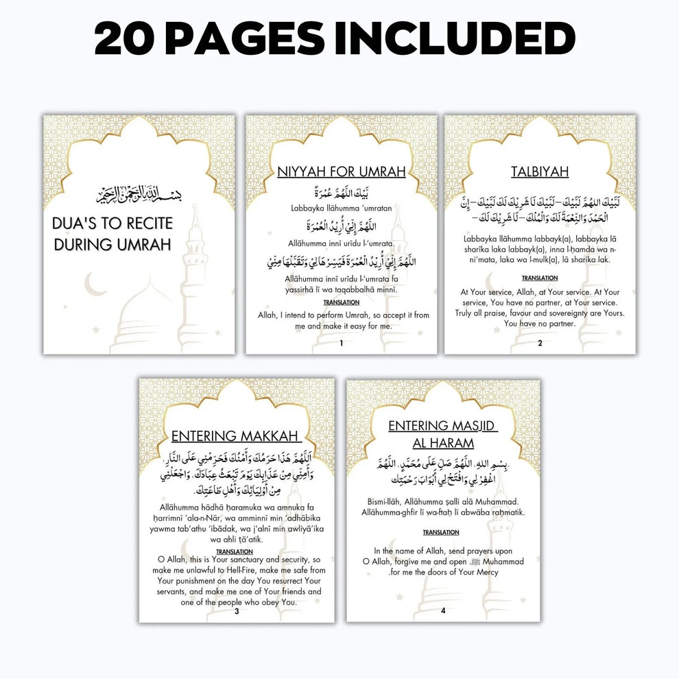 20 Umrah Dua Cards, Umrah Flashcards, Umrah Mubarak Gift Cards, Prayer Cards, Islamic Dua, Dua ...